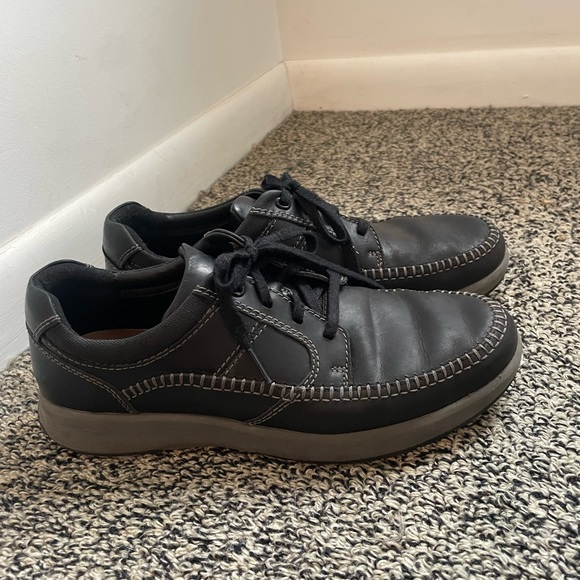 Clarks | Shoes | Clarks Un Trail Apron Mens Oxford Black Leather ...